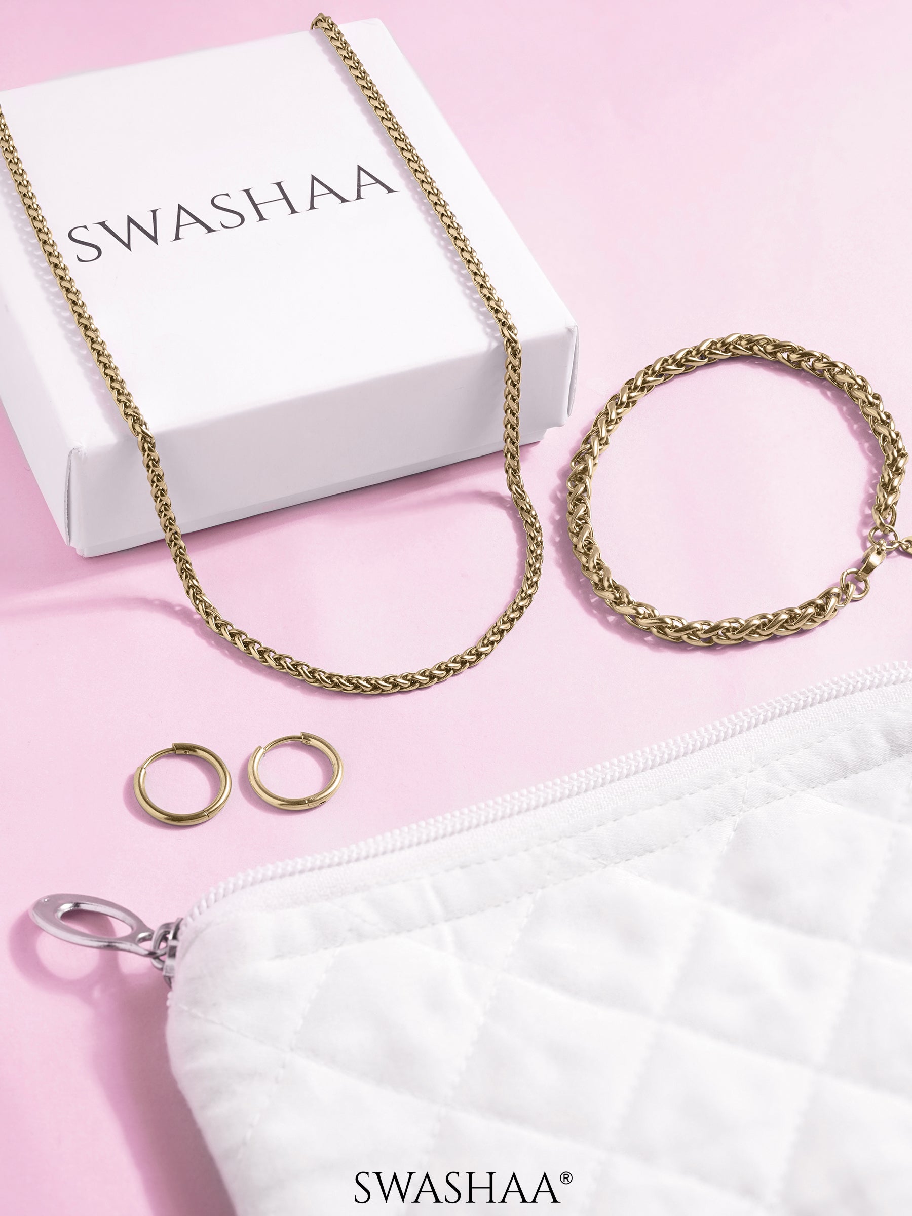 Buy Classic Gold Confidence Menâ€™s Set - Jewelry Combos - Online | Swashaa