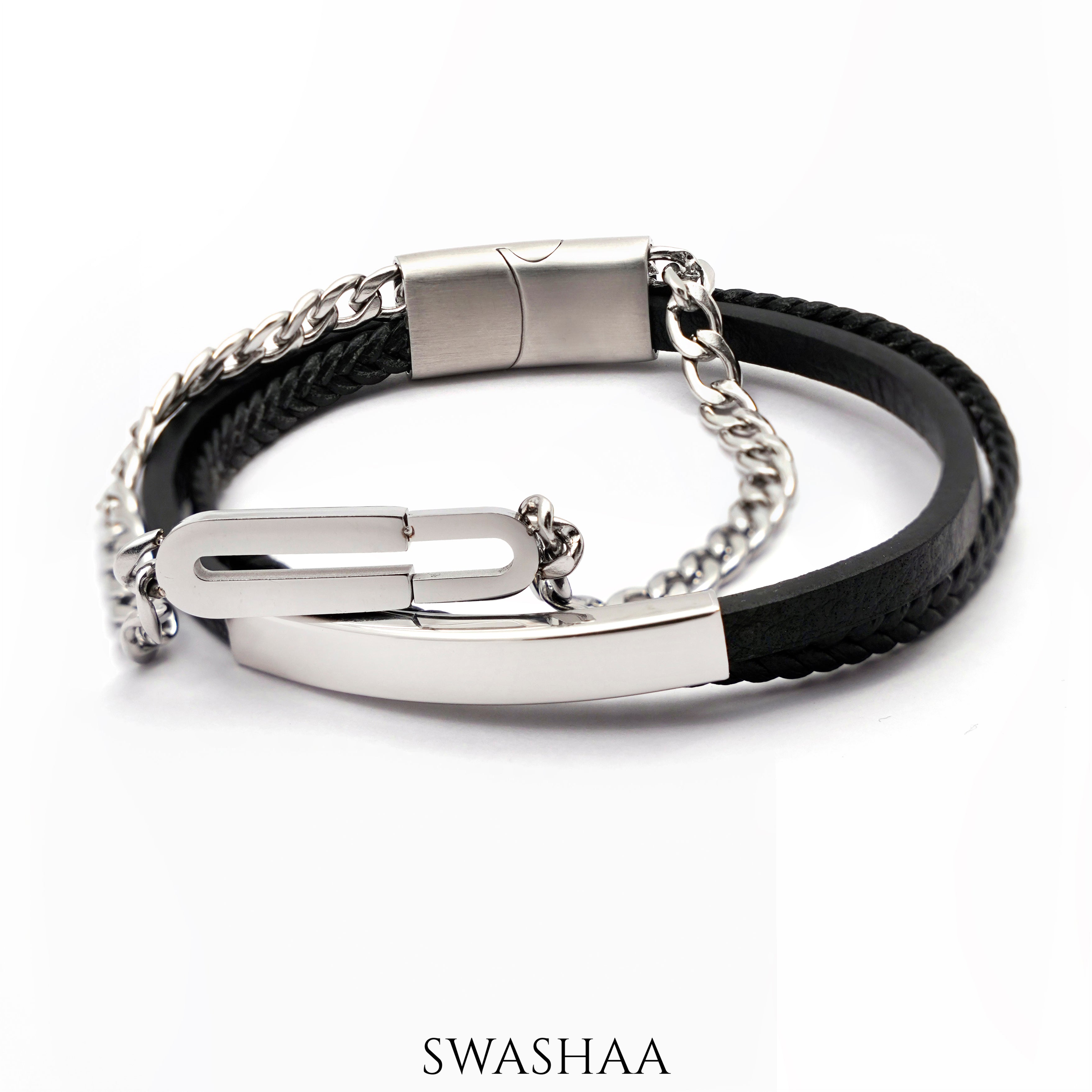 David Men's Leather Bracelet – Swashaa