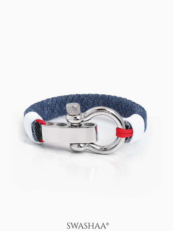 Buy Denim Nautical Men's Rope Bracelet Online | Swashaa