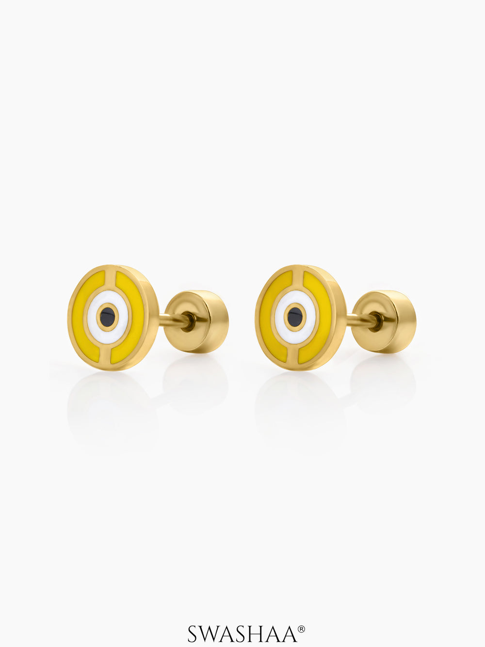 Buy Kiko Lucky Eye 18K Gold Plated Kid's Earrings - Online | Swashaa
