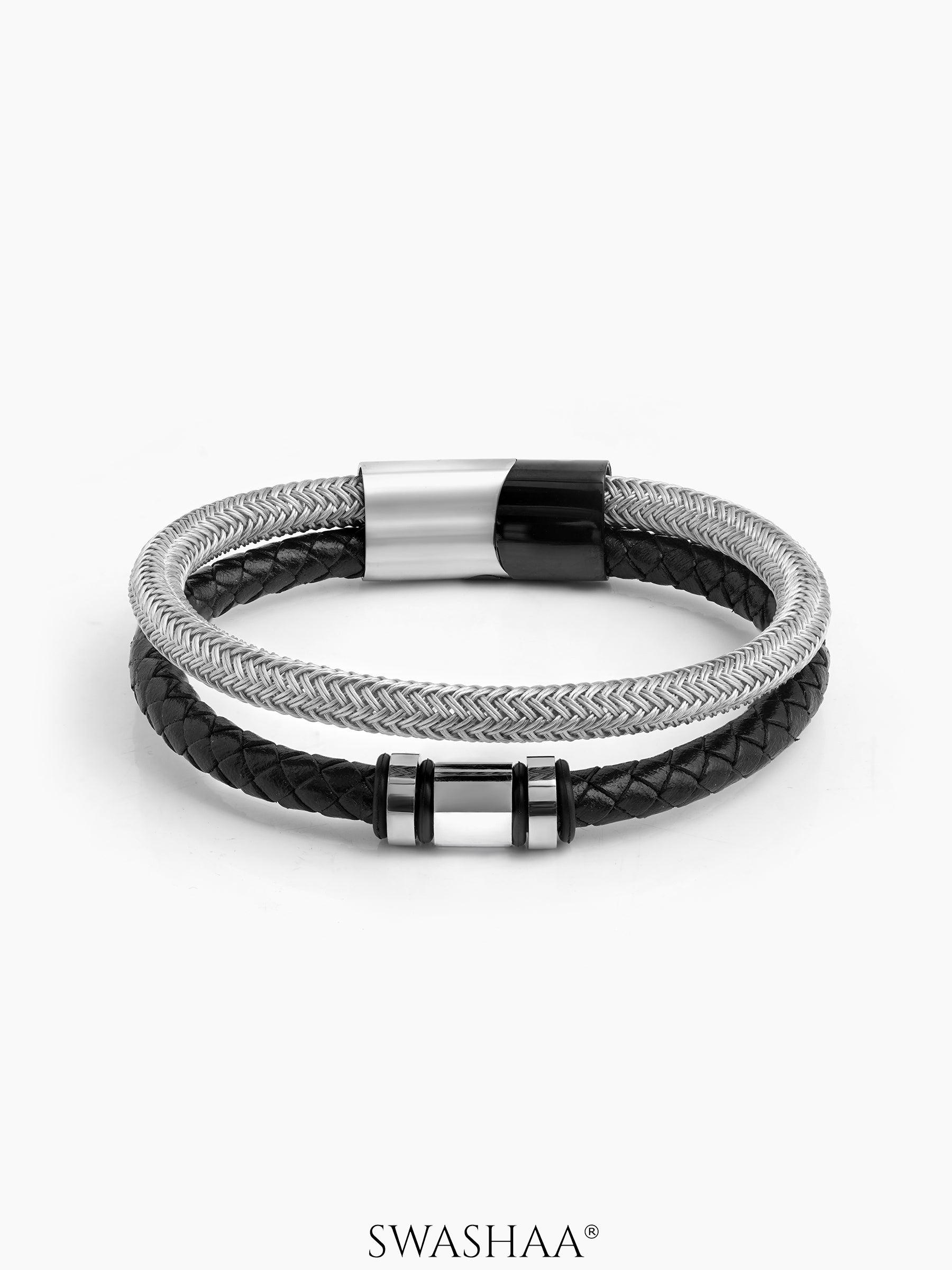 Buy Zayric Men's Leather Bracelet Online | Swashaa